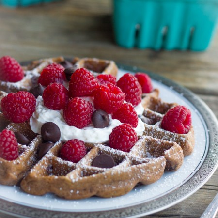 Chocolate Waffles With Fresh Raspberries - Lovely Little Kitchen