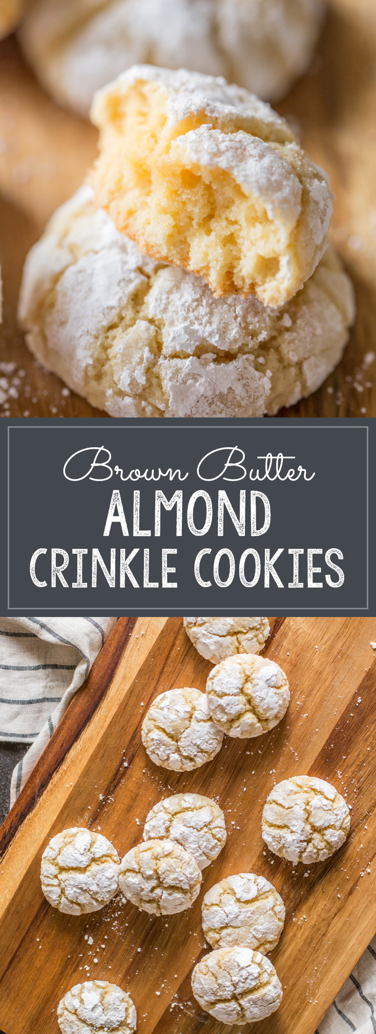 Brown Butter Almond Crinkle Cookies - Lovely Little Kitchen