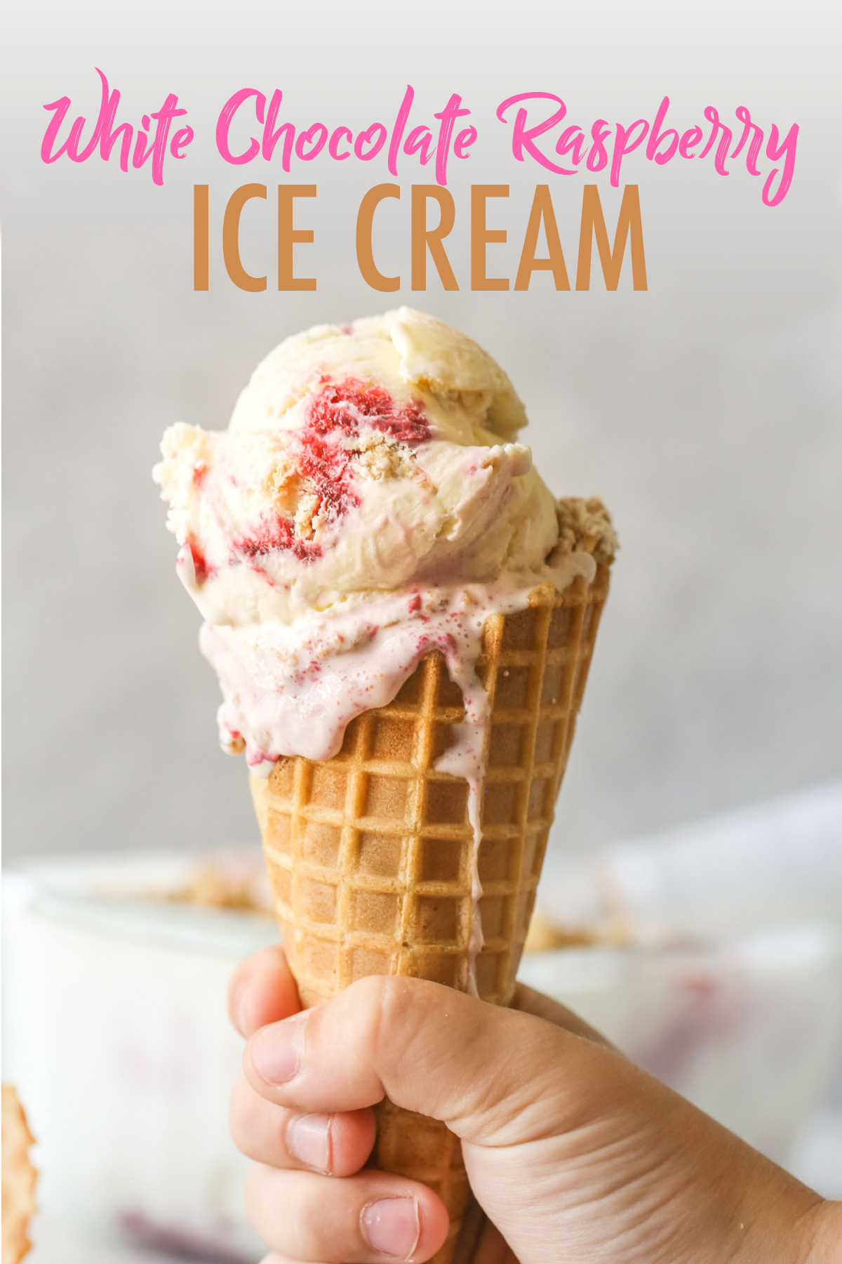 White Chocolate Raspberry Crisp Ice Cream - Lovely Little Kitchen